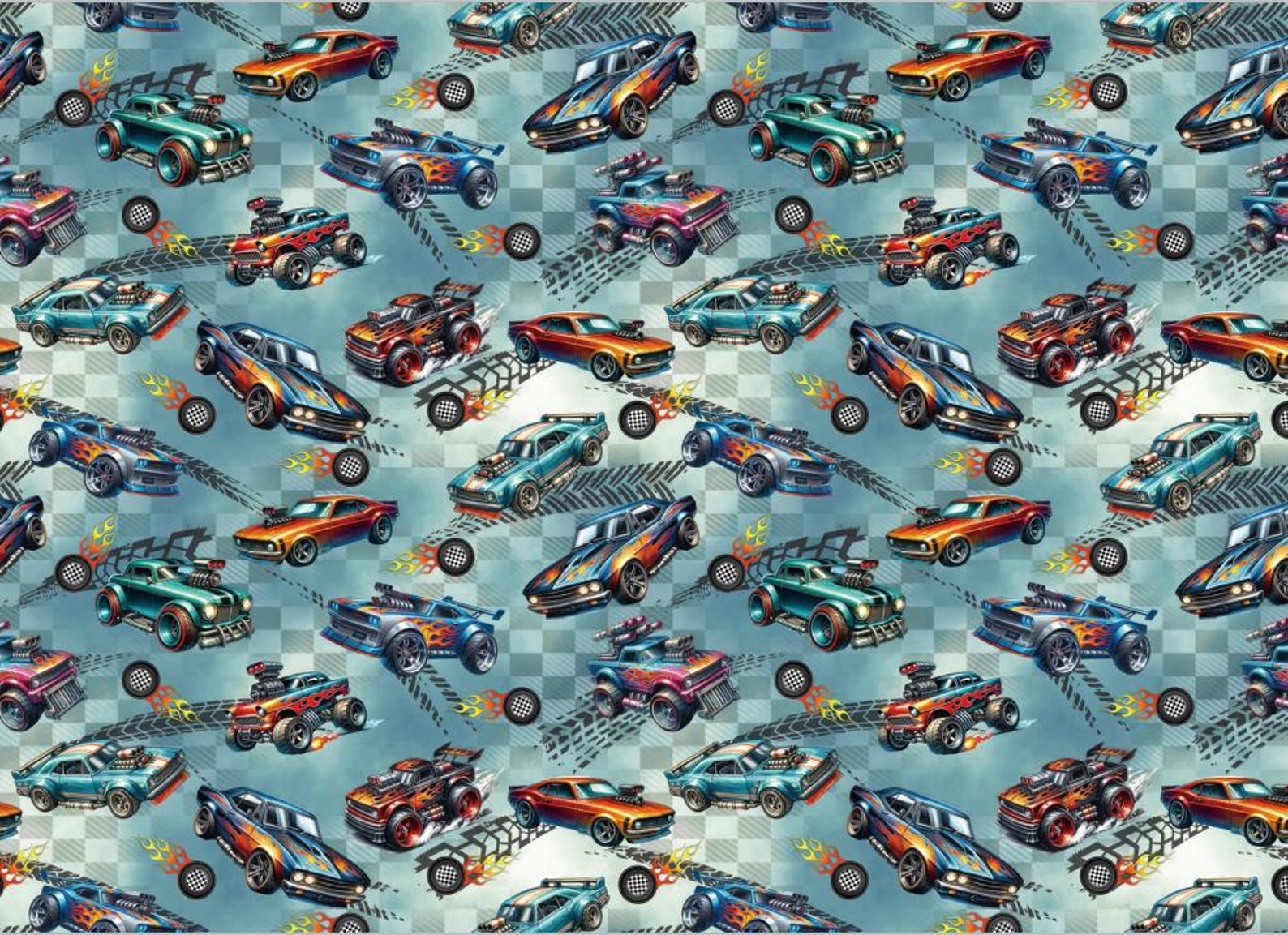 Hot Wheels Car Fabric Hot Race Car Fabric Cartoon Fabric 100% Cotton ...