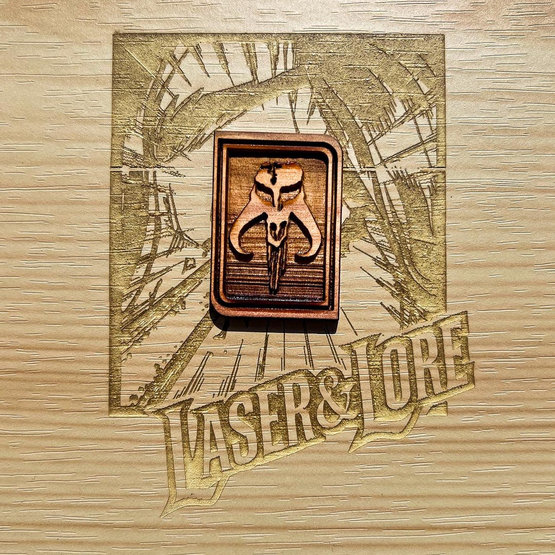 Boba Fett Mythosaur Sigil Wooden Pin: Laser Engraved Star Wars Fandom ...