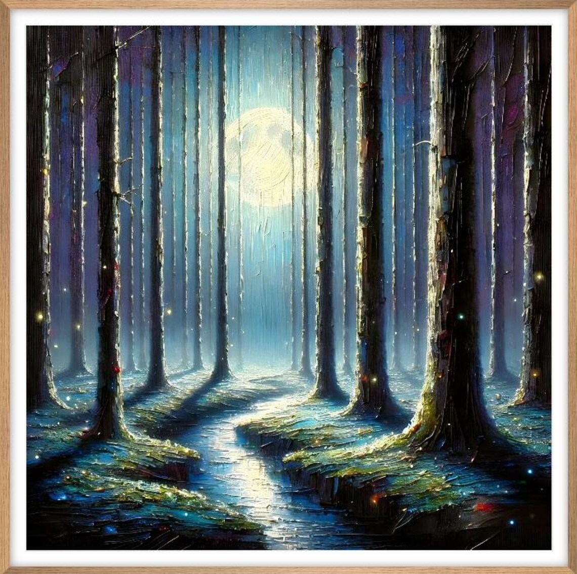 Night Forest, Moonlight, Moon, Trees, Woods, Shadows, Fine Art Print - Etsy