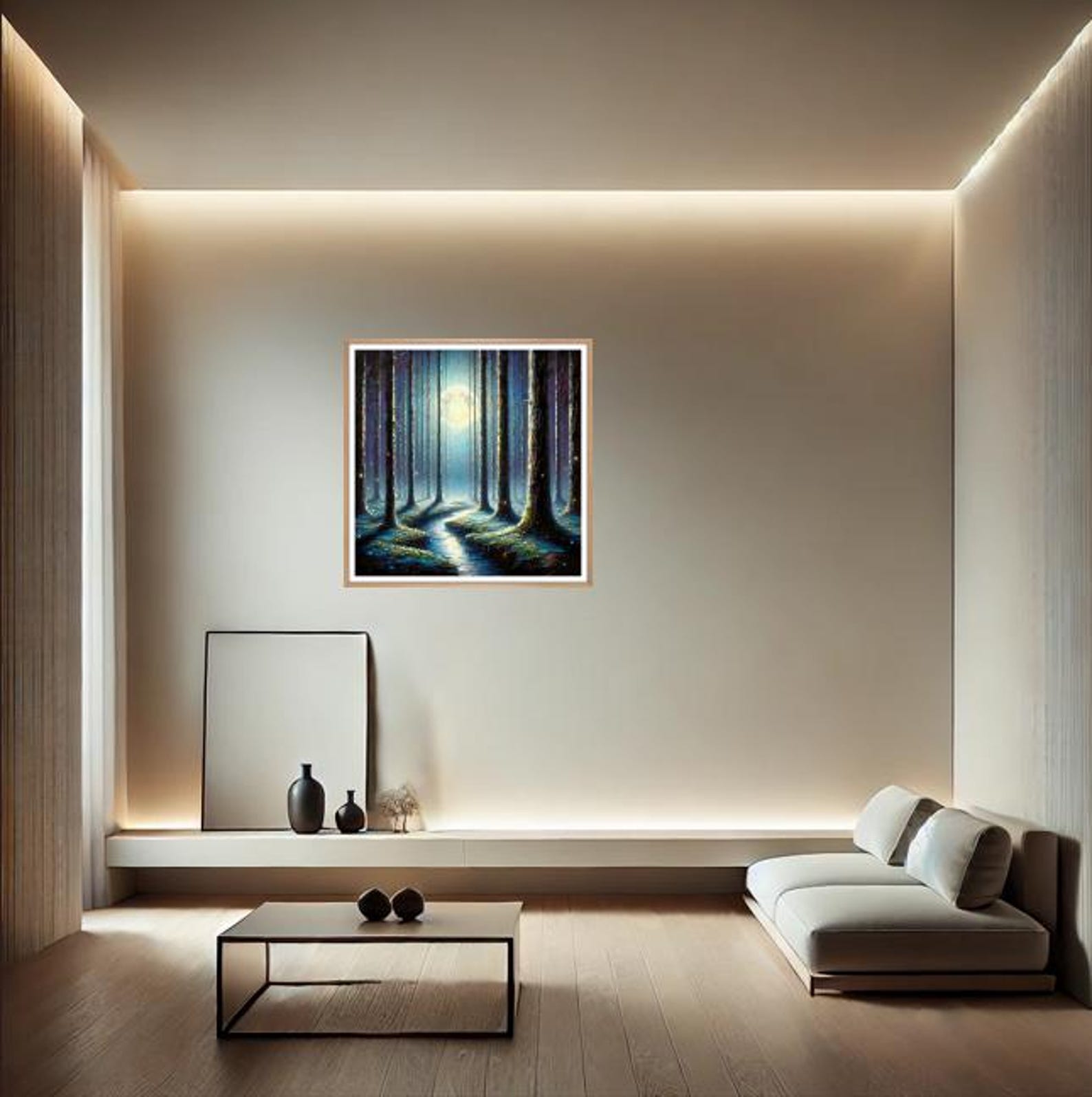 Night Forest, Moonlight, Moon, Trees, Woods, Shadows, Fine Art Print - Etsy