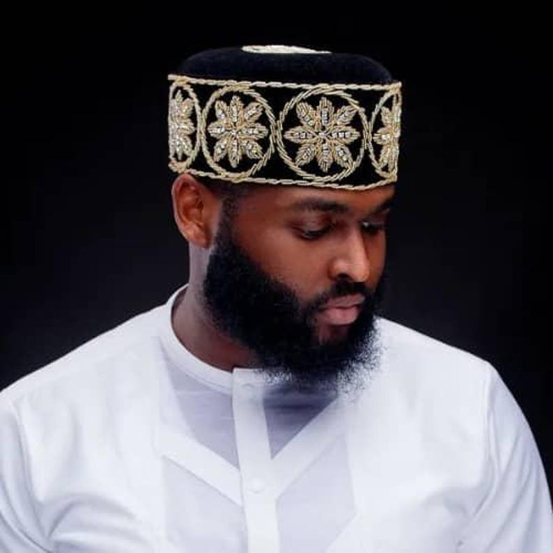 African Chieftaincy Wedding Hat. Igbo Ozo Cap, African Men's Wedding ...