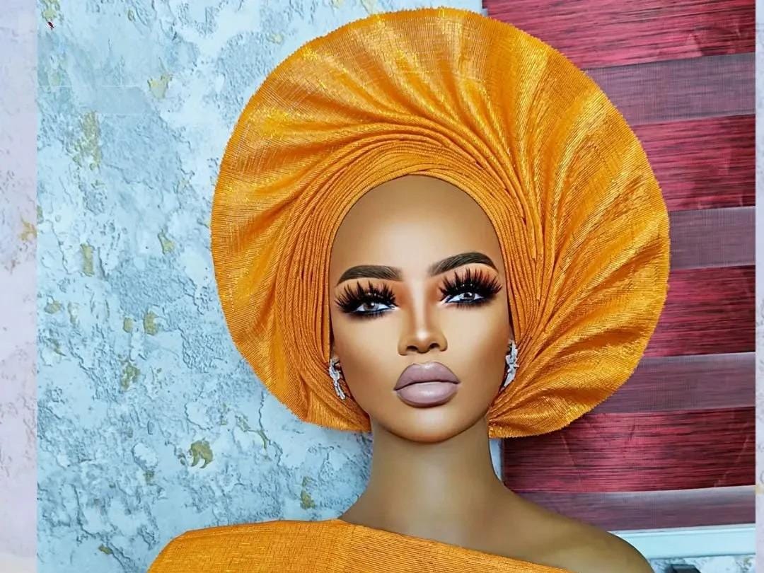 Autogele by Tiwa: African Aso-oke Head Tie - Ready to Wear - Etsy