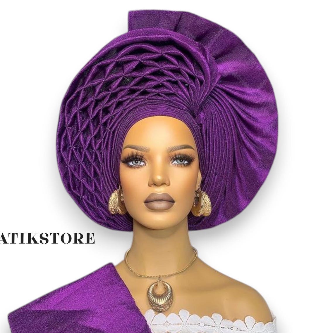 Autogele by Tiwa, African Gele, Pre Styled Head Tie, Auto Gele, Turban ...