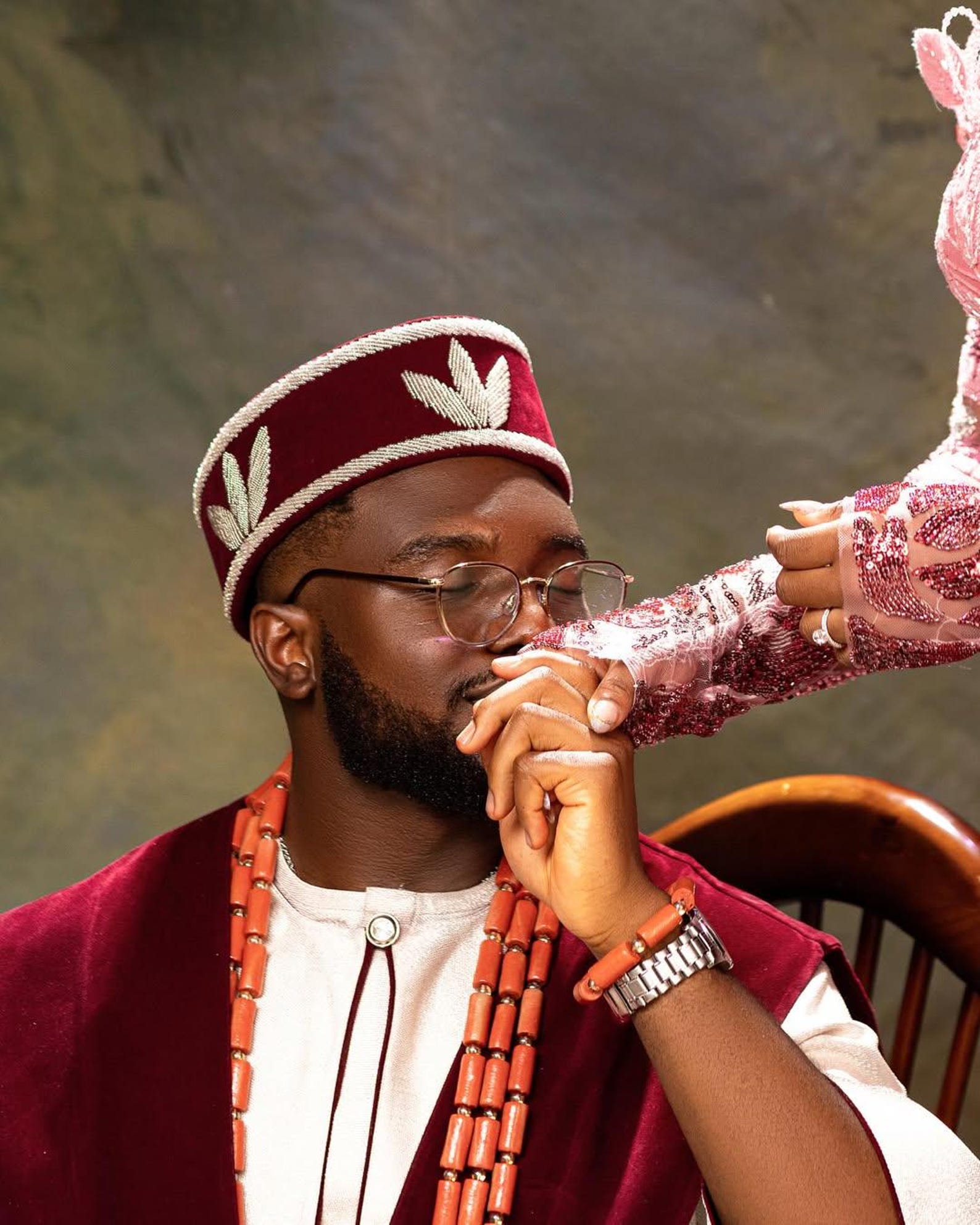 African Chieftaincy Wedding Hat. Igbo Ozo Cap, African Men's Wedding ...