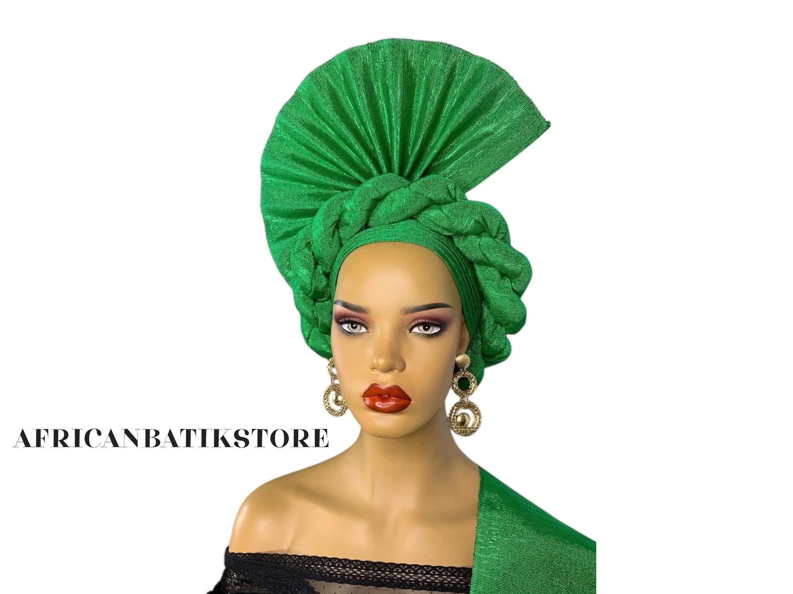 Autogele: Gold African Gele , Ready-to-wear Headtie - Adjustable Bridal ...