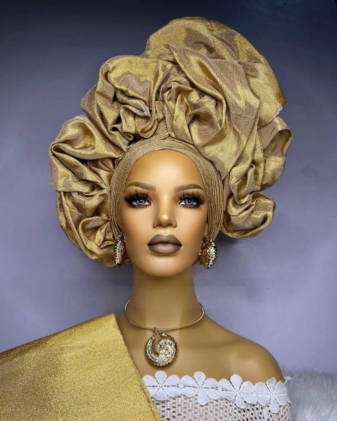 Autogele by Tiwa, African Gele, Pre Styled Head Tie, Auto Gele, Turban ...