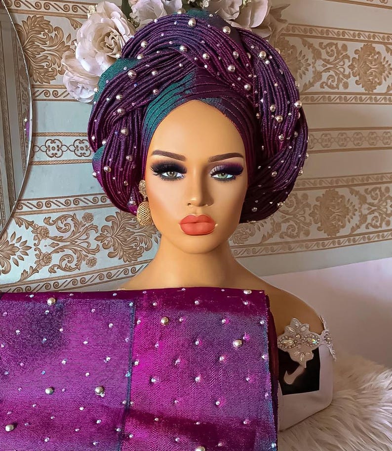 Autogele by Tiwa: African Aso-oke Head Tie - Ready to Wear - Etsy
