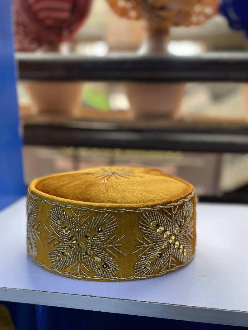 African Chieftaincy Wedding Hat. Igbo Ozo Cap, African Men's Wedding ...