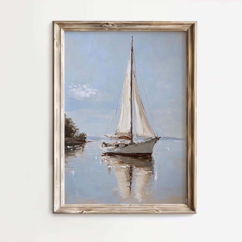 Rustic Sailboat Painting - Etsy