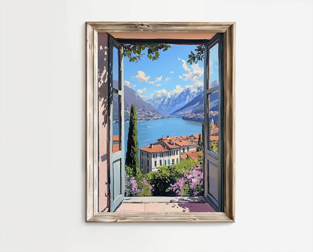 Henri Matisse Style Open Window Print | Lake Como View (digital ...