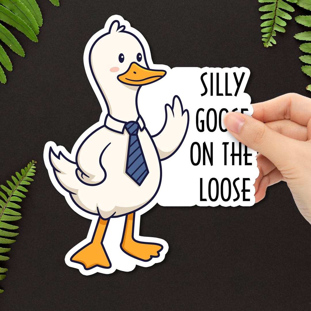 Silly Goose on the Loose Sticker: Waterproof Vinyl Decals for Laptop ...