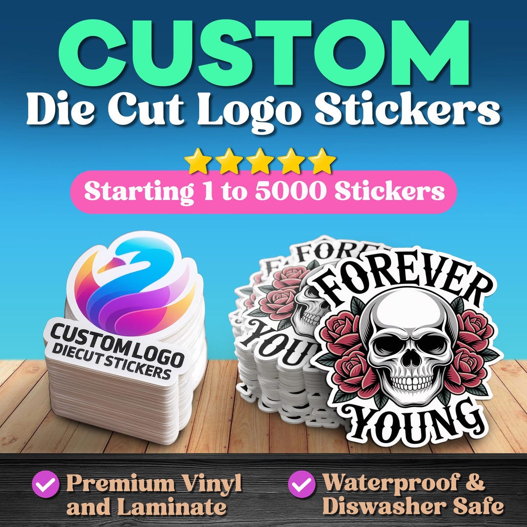 Custom Logo Vinyl Stickers: Die Cut Stickers, Waterproof | Water Bottle ...