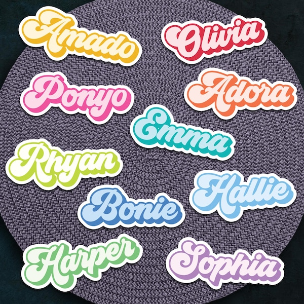 Custom Name Stickers - Etsy