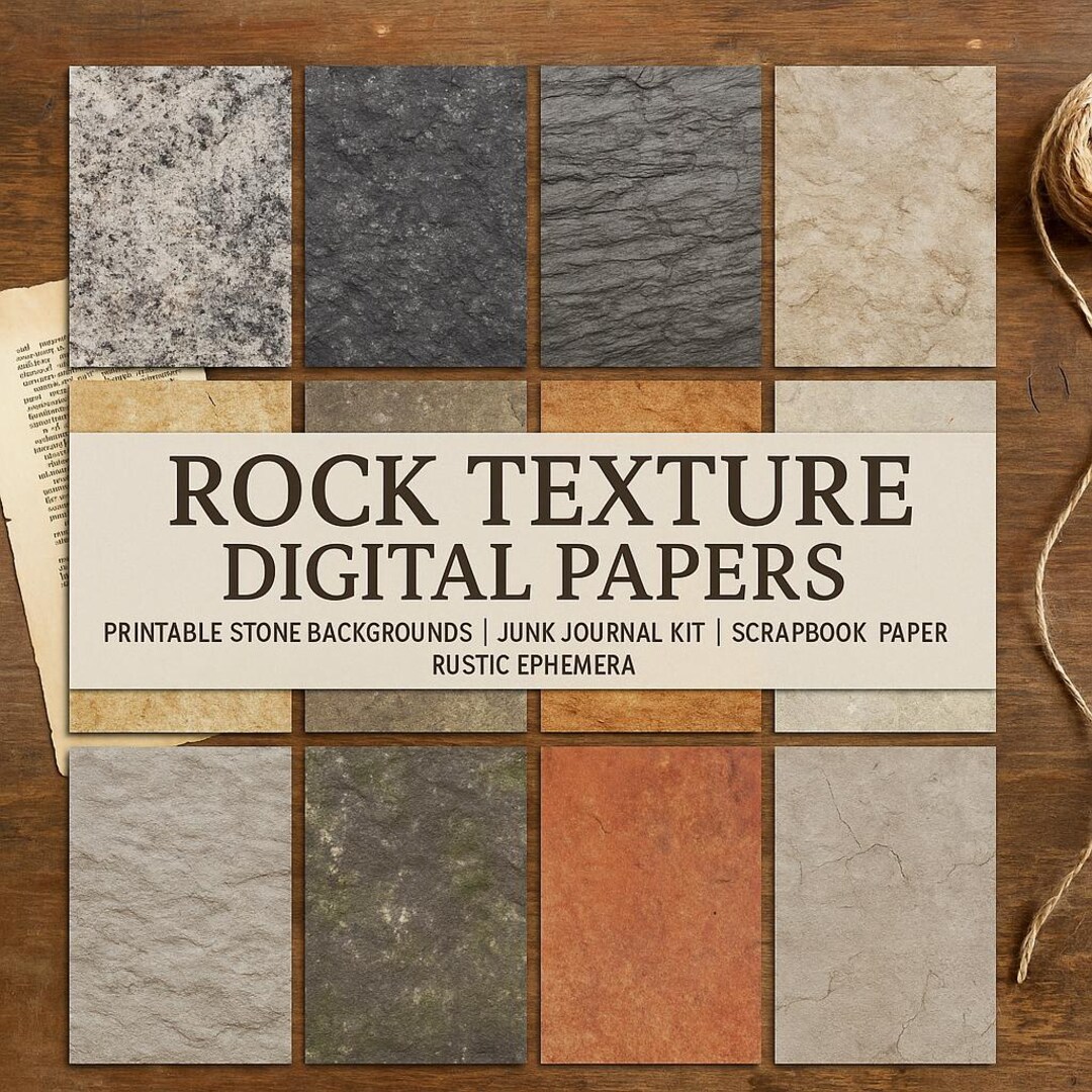 Stone Texture Printable Pack | Granite, Marble, Slate, Limestone ...