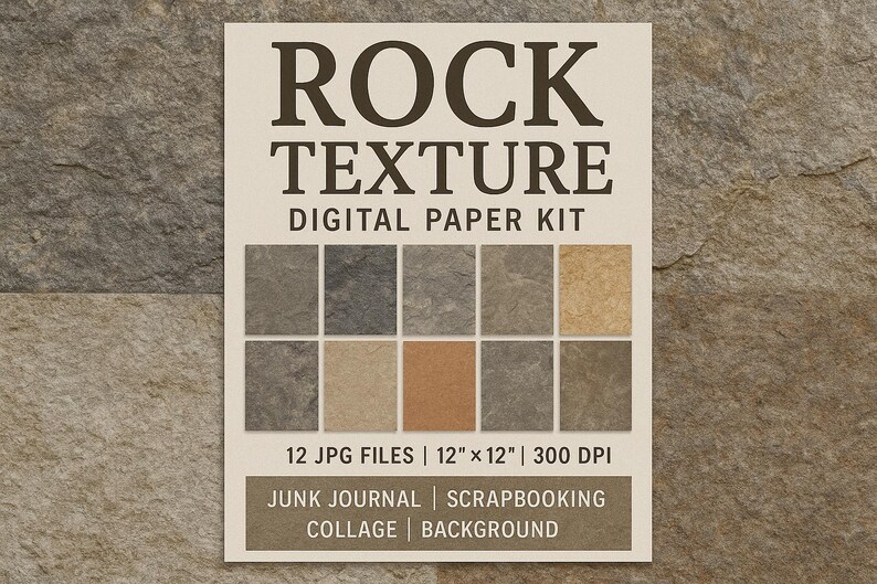 Stone Texture Printable Pack | Granite, Marble, Slate, Limestone ...