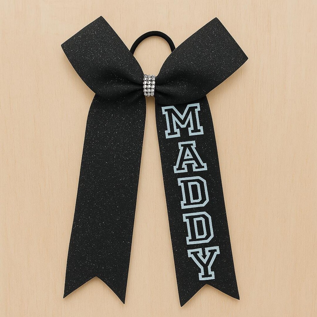 Custom Glitter Cheer & Dance Bow With Name – Personalized Team Bows ...