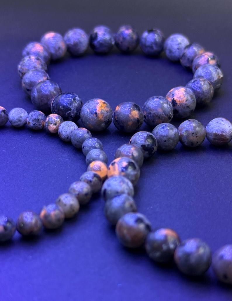 UV Reactive Unisex Yooperlite Bracelet: 6mm 8mm 10mm Natural Firestone ...