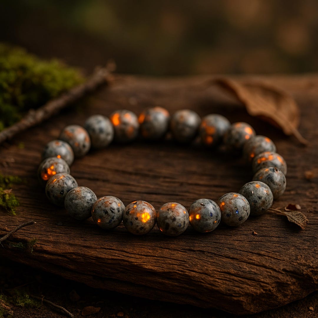 UV Reactive Unisex Yooperlite Bracelet: 6mm 8mm 10mm Natural Firestone ...
