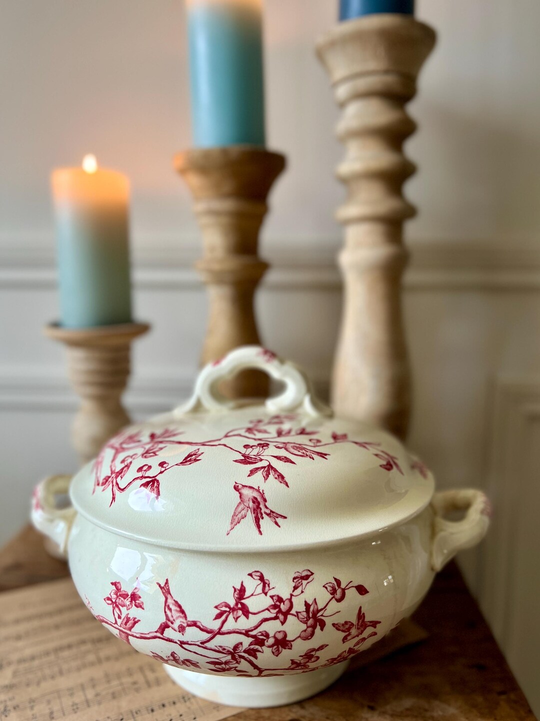 MAURICE - RARE and Antique Earthenware Tureen With Birds, Maurice ...