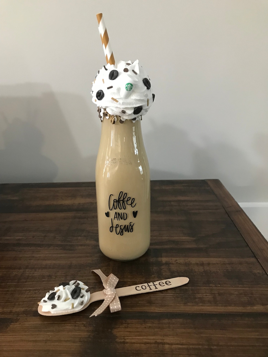 Fake Coffee With Spoon, Tier Tray Decoration,fake Drink, Faux Coffee ...