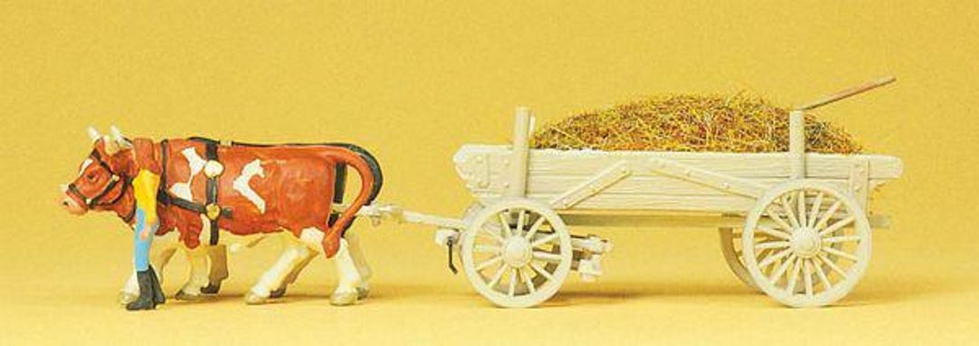 Preiser 30474 HO Scale Horse-drawn Wagon -- Manure Wagon W/driver, Load ...