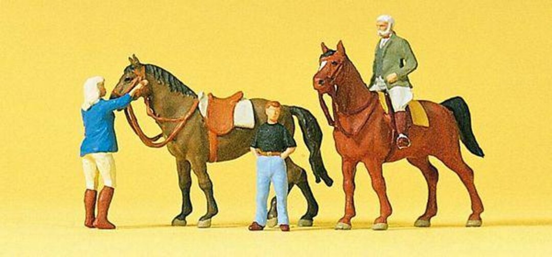 Preiser 10503 HO Scale Sports & Recreation -- at the Riding School #2 ...