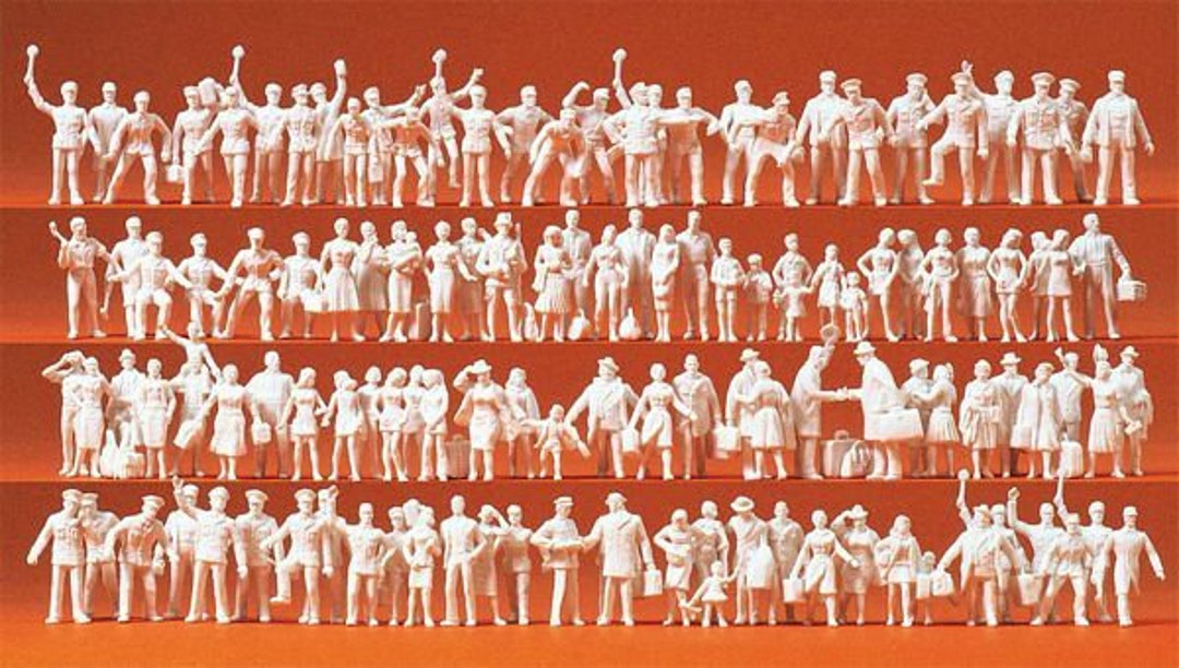 Preiser 16325 HO Scale Unpainted Figure Set Personnel & Travelers ...