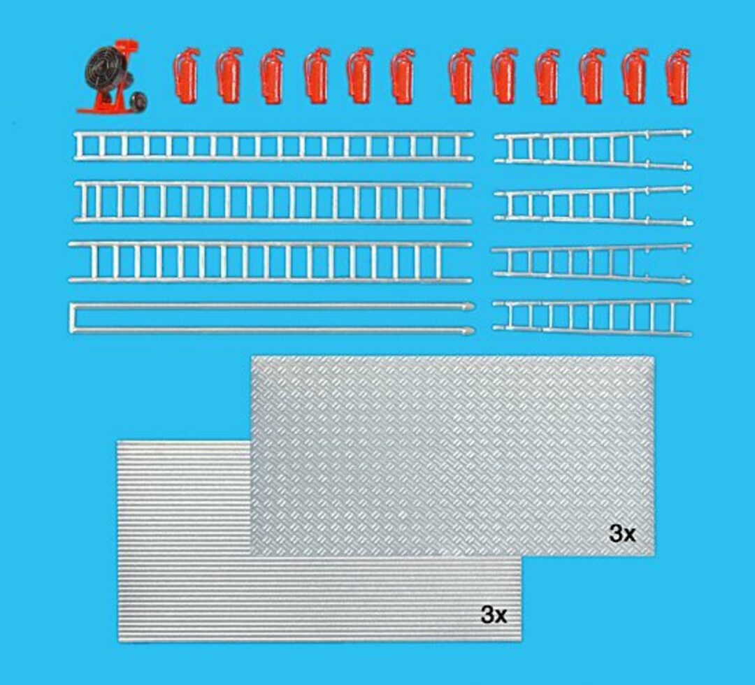Preiser 31026 HO Scale Ventilation Fan, Fire Extinguishers, Ladders ...
