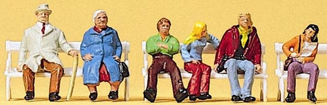 Preiser 10027 HO Couples 3 Sitting on Benches - Etsy