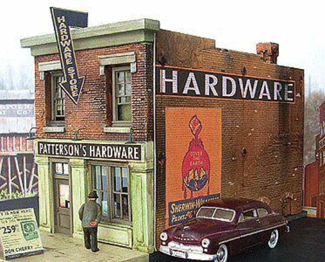 Downtown Deco 1049 HO Scale Patterson's Hardware -- Kit - 5-1/2 X 3" 14 ...