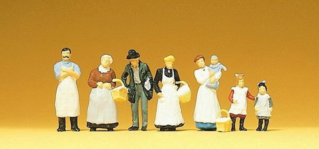Preiser 12193 HO Scale 1900s Figures at the Grocer's Pkg7 - Etsy