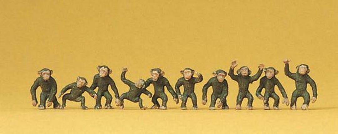 Preiser 20388 HO Scale Animals -- Monkeys (brown) Pkg(10) - Etsy
