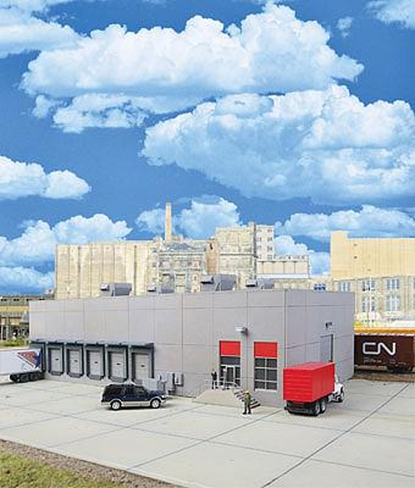 Walthers Cornerstone 933-4067 HO Scale Modern Concrete Warehouse -- Kit ...
