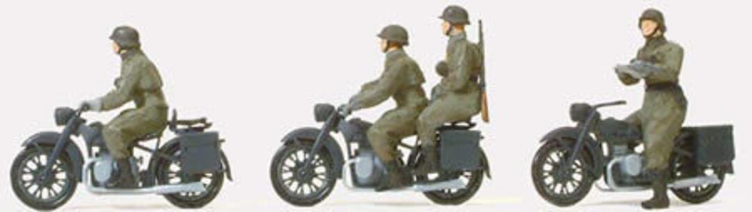 Preiser 16598 HO Unpainted German Reich BMW R12 Motorcycle Crew 1939-45 ...
