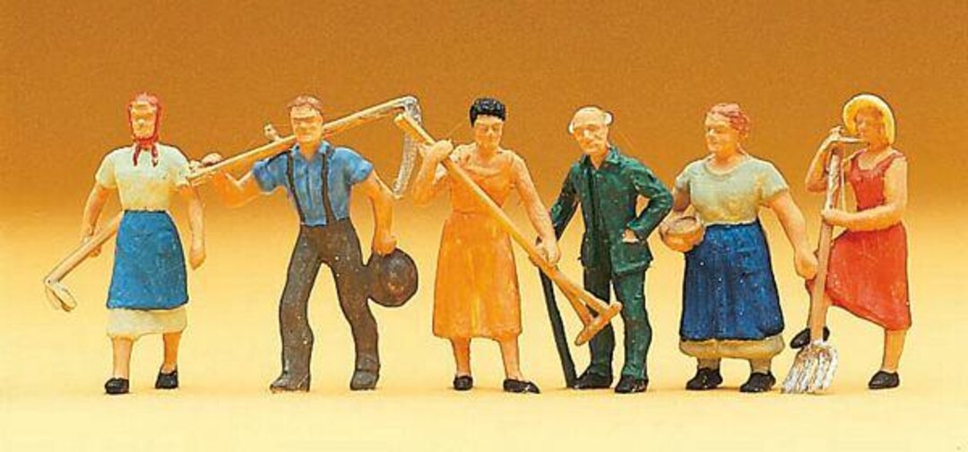 Preiser 14040 HO Scale Working People -- Farm Workers Pkg(6) - Etsy