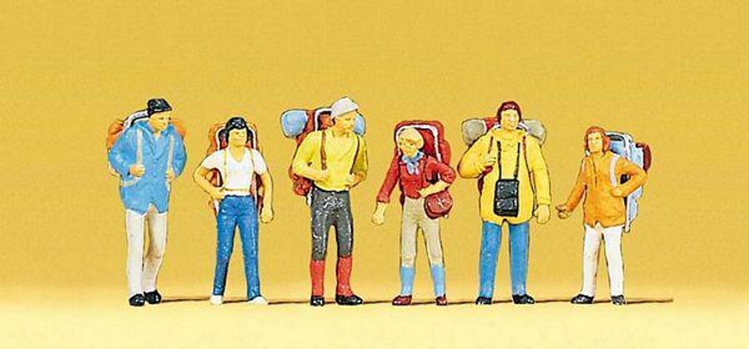 Preiser 10113 HO Scale Recreation & Sports -- Hikers - Etsy
