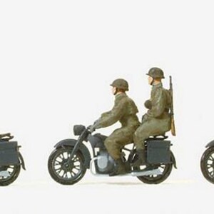 Preiser 16598 HO Scale German Army WWII Motorcycle Troops unpainted - Etsy