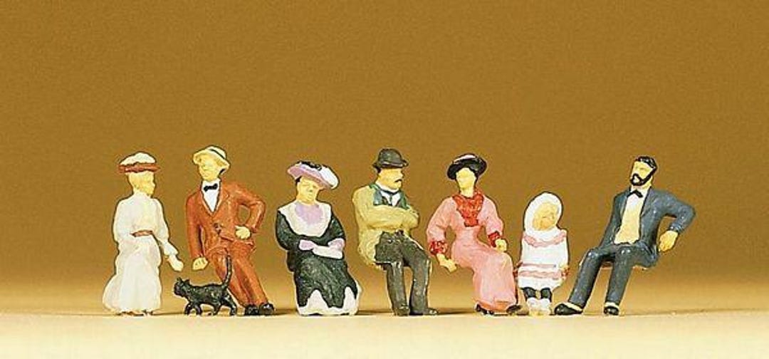 Preiser 12137 HO Scale 1900's Figures -- People Sitting on Platform Pkg ...