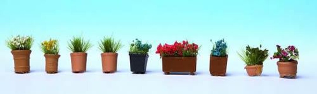 Noch 14031 HO Scale Flowers in Flower Pots -- Assorted Set #3 Pkg(9) - Etsy