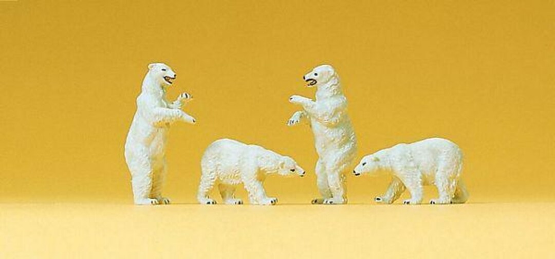 Preiser 79716 N Scale Animals -- Polar Bears Pkg(4) - Etsy