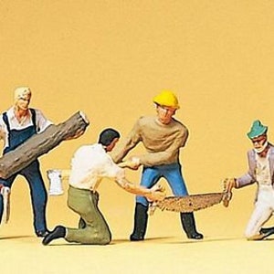 Preiser 10042 HO Scale People Working Lumberjacks Pkg6 - Etsy