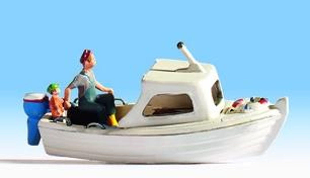 Noch 16822 HO Scale Fishing Boat W/figures - Assembled - Etsy