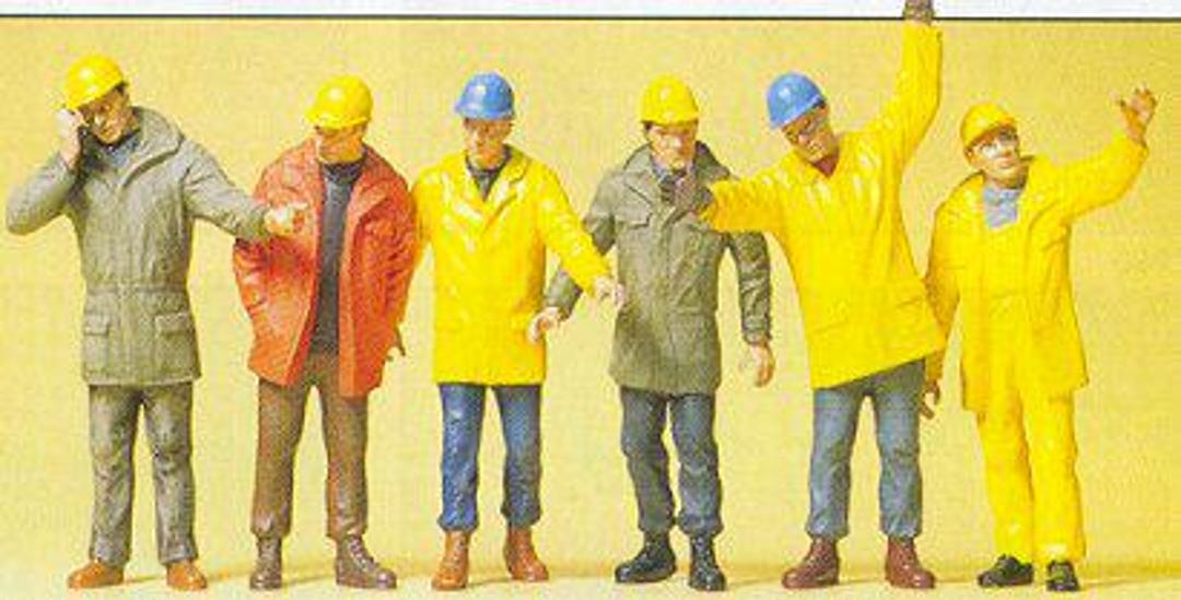Preiser 68214 1/50 Scale Figures -- Modern Workmen W/outdoor Clothing ...