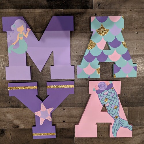 Mermaid Letters - Etsy