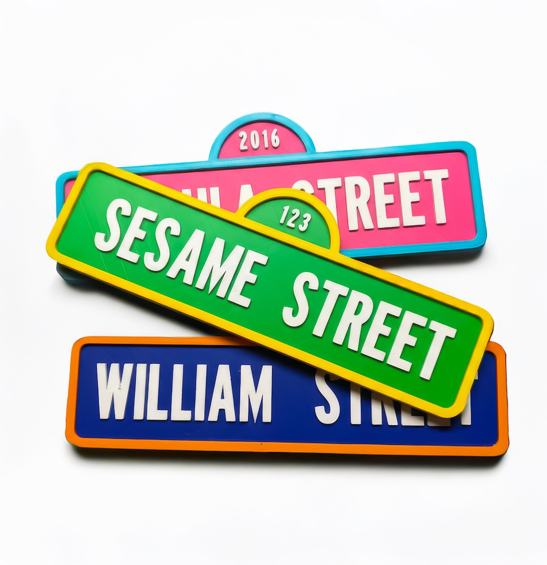 Personalized Sesame Street Sign: 3D Printed Kids Room Decor - Etsy