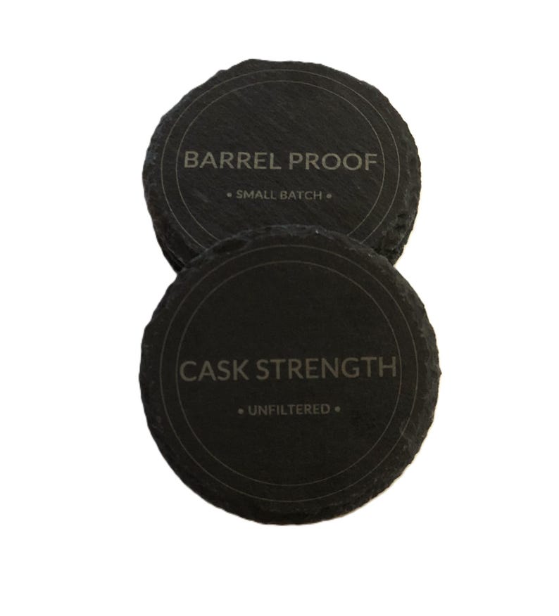 Slate Whiskey Coaster Set | Engraved Bourbon Coasters for Home Bar, Man ...