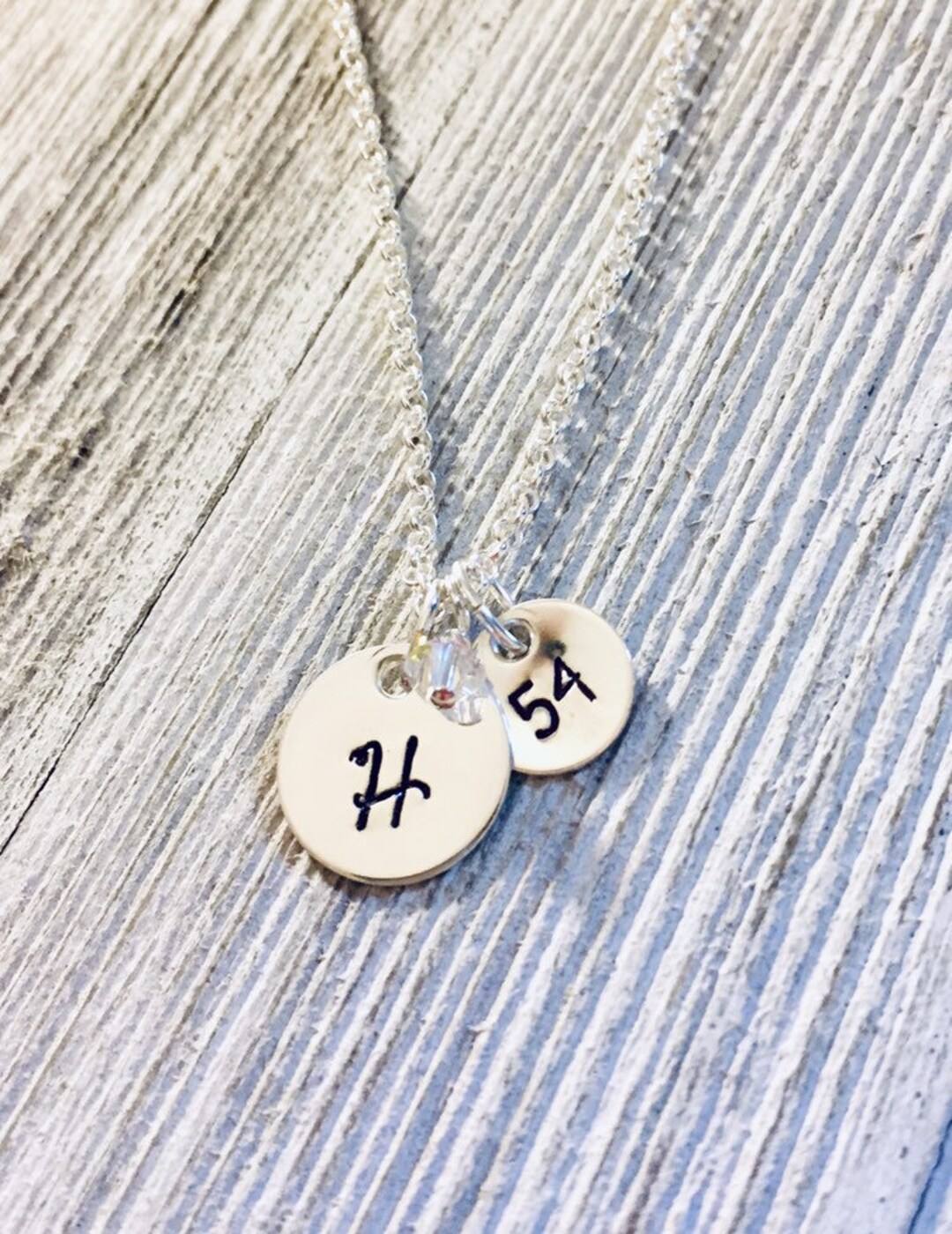 Monogram Necklace Team Number Woman Athlete Cheer - Etsy