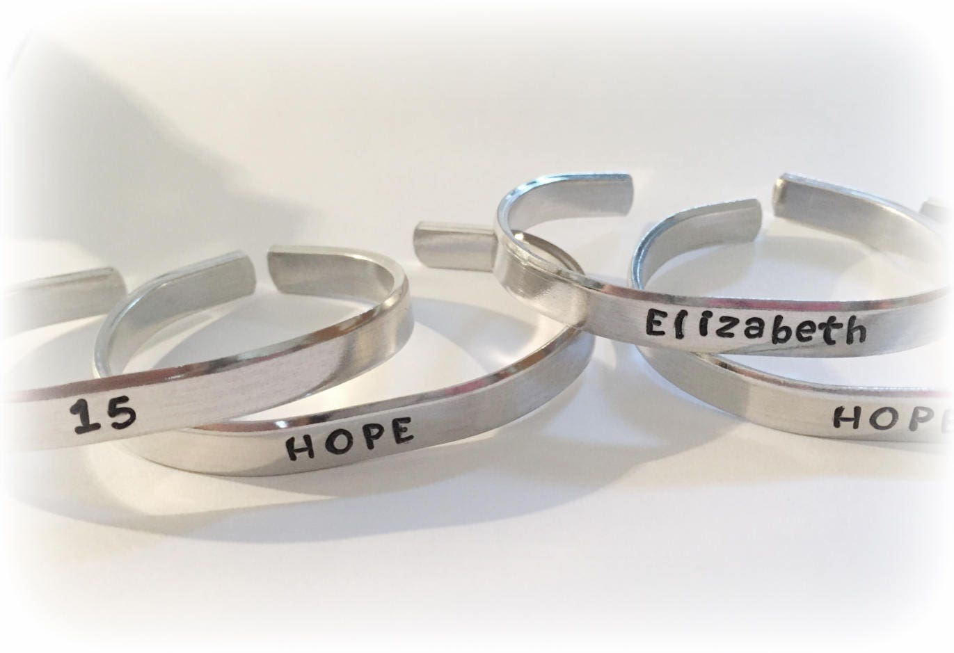 EXTRA LARGE Hand Stamped Personalized Bracelet XL Women's | Etsy