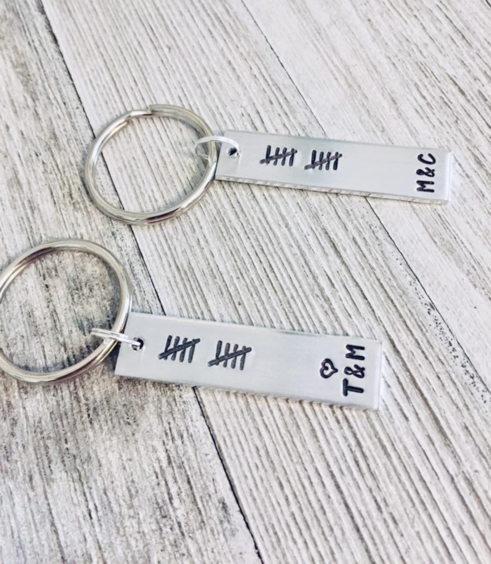Anniversary Personalized Keychain 10th Anniversary | Etsy