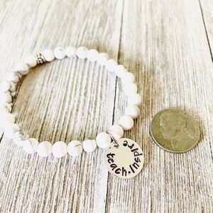 Teacher Bracelet, Gemstone, Beaded, Gift, Aide, School, Class, Graduate ...